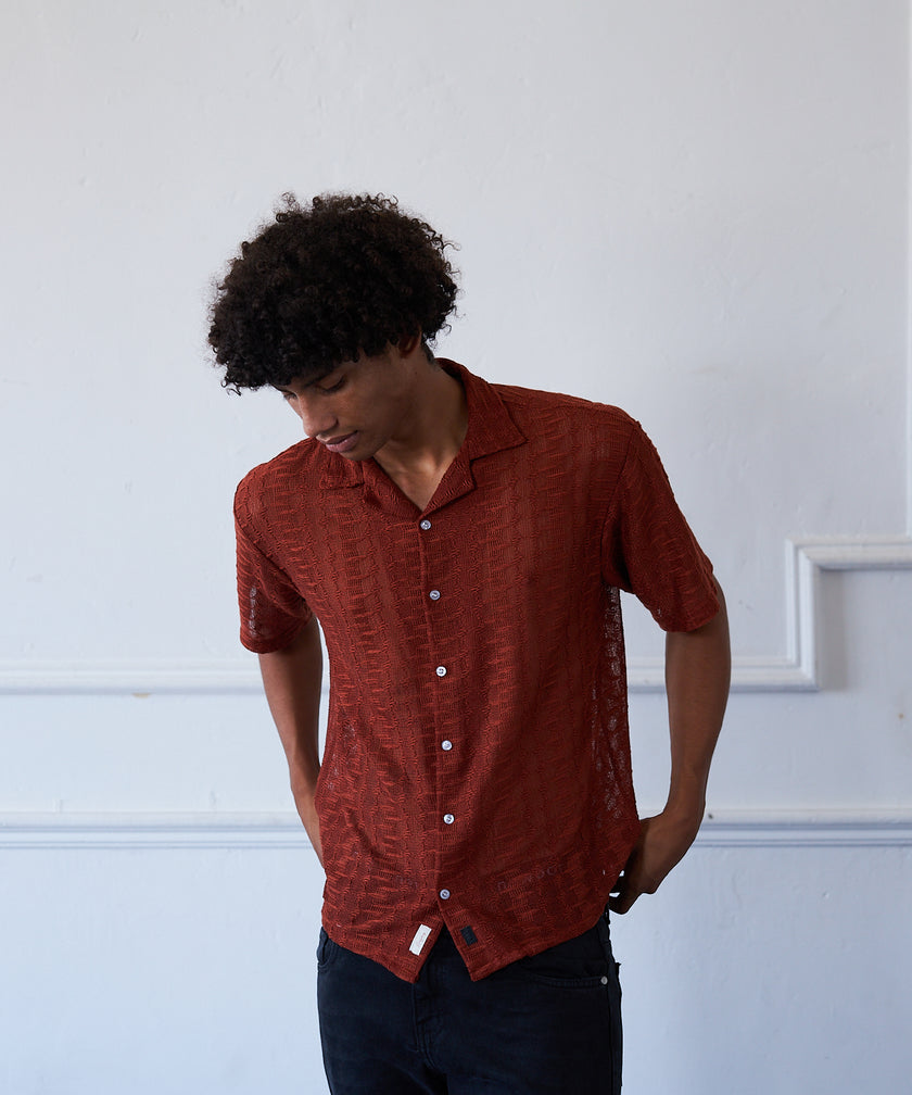Essential Textured Shirt - Terracotta – Nuqa